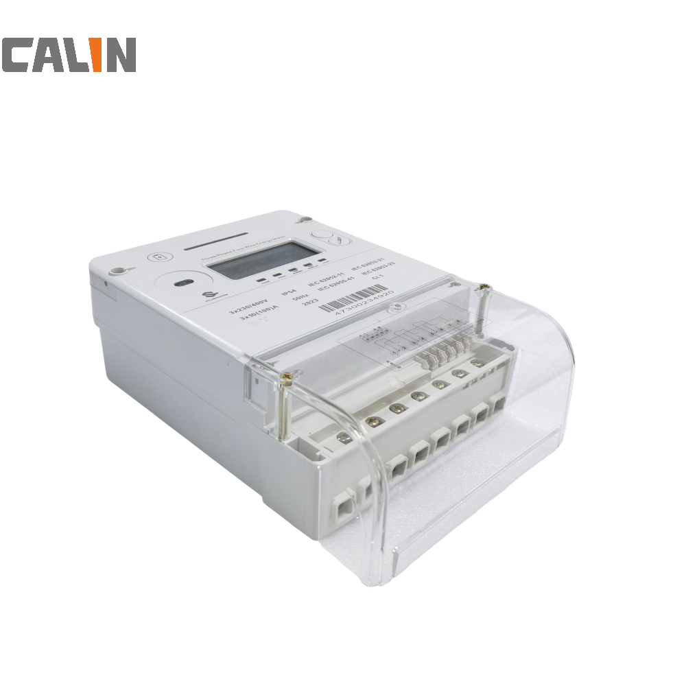 4 ช่องสัญญาณที่ตั้งโปรแกรมสามเฟส Kwh เมตร 8 digit Amr Electric Meter